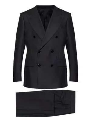 Giorgio Armani Double-breasted Wool Suit - Black
