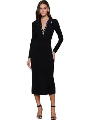 L'Agence Yaretzi Knit Midi Dress - Black/white