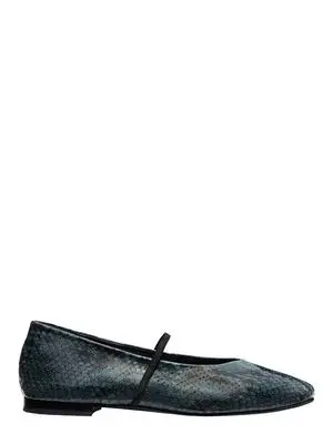 MARGAUX LONNBERG The Phoebe Flats - Aqua Python Embossed