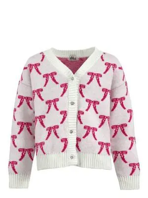 LOLA + THE BOYS Bow Knit Cardigan - Pink