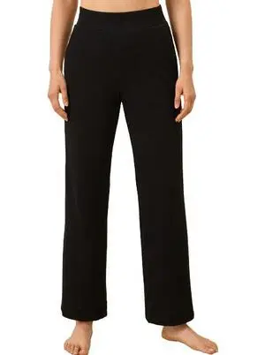 PACT Dream Rib Wide Leg Lounge Pant Black