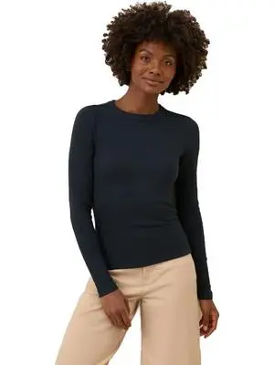 PACT Perfect Rib Long Sleeve Tee Midnight Blue