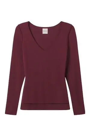 VIR VITA Phoebe Long Sleeve Top - Maroon