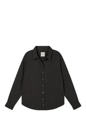 VIR VITA Cecile Oversized Linen Shirt - Black
