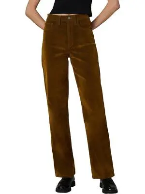 Joe's Jeans The Margot Flocked High-waist Straight-leg Jeans - Bronze Brown
