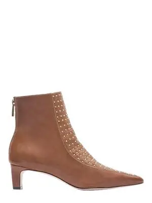 Bernardo Esme Studded Leather Booties - Almond