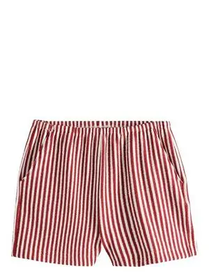 NEXT Striped French Terry Shorts - Red