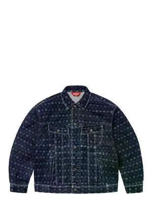 Supreme Flocked Denim Jacket - Blue