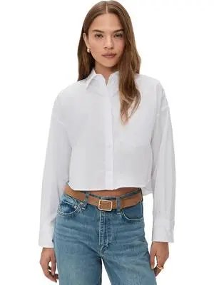Rag & Bone Marin Cropped Shirt White