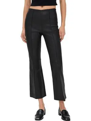 Rag & Bone Irina Leather Kick Flare Pants - Black