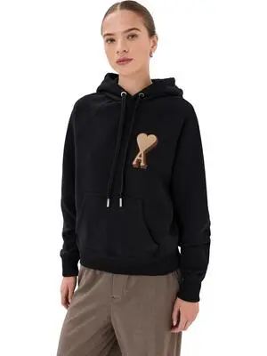 Ami Logo Patch Hoodie - Noir