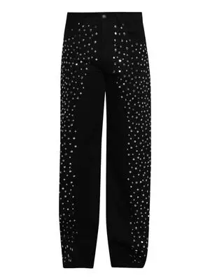 EARTHLING VIP Sparked Studded Denim Jeans - Black