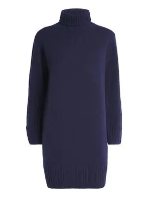 Harrods Cashmere Rollneck Mini Dress - Navy