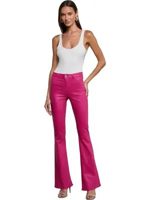 L'Agence Marty Coated Flare Jean - Pink Coated