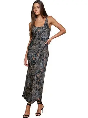L'Agence Akiya Maxi Dress - Midnight Multi Etched Paisley