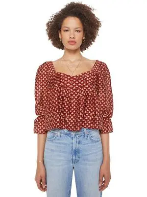Alix Of Bohemia Priya Cropped Blouse - Mahogany
