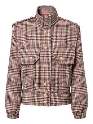 PATOU Checked Virgin Wool Jacket - Red