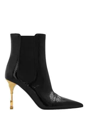 Balmain Moneta Leather Ankle Boots - Black
