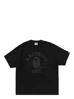 A BATHING APE Screen Print College Relaxed Fit Tee Shirt Grey/charcoal