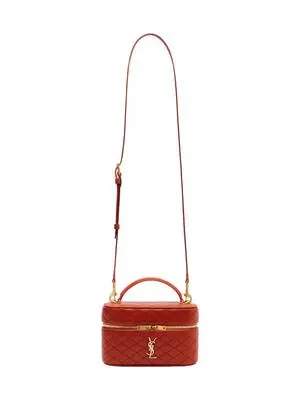 Saint Laurent Gaby Leather Vanity Bag - Orange