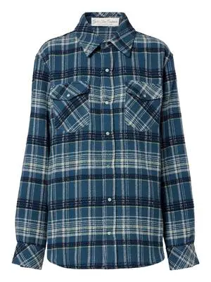 GOD'S TRUE CASHMERE Checked Cashmere Shirt - Blue