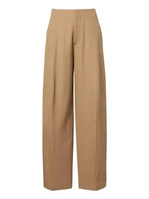 Victoria Beckham High-rise Wide-leg Virgin Wool Pants - Brown