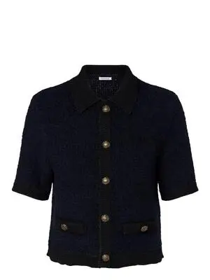 Veronica Beard Cotton And Wool-blend Cardigan - Blue