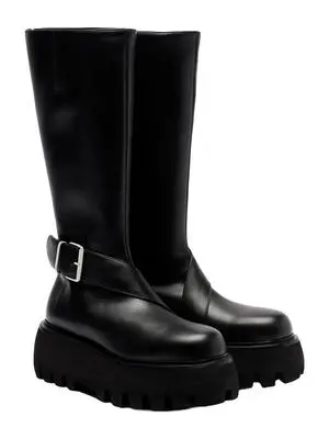 Alexander McQueen Leather Knee-high Boots - Black
