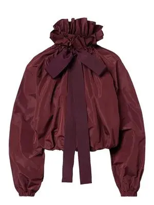 PATOU Iconic Bow-Detail Blouse Burgundy