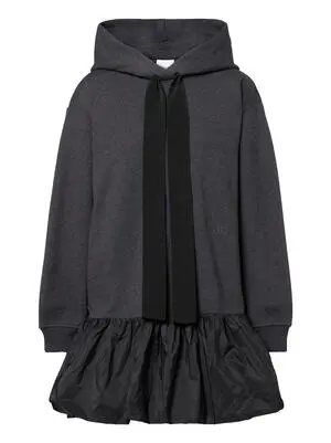 Patou Hooded Cotton Sweatshirt Dress - Grey