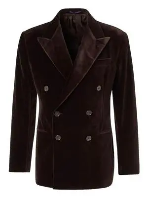 Ralph Lauren Purple Label Kent Cotton Velvet Suit Jacket - Brown