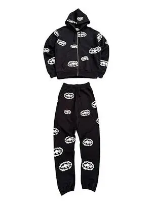 CORTEIZ X Denim Tears Cotton Wreath Sweatsuit - Black/white