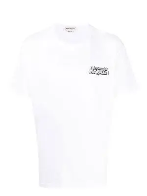 Alexander McQueen Logo Embroidered T-shirt - White