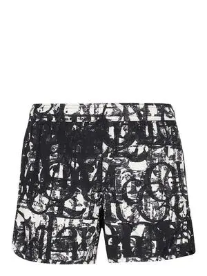 Alexander McQueen Logo Swimshorts - Black/white