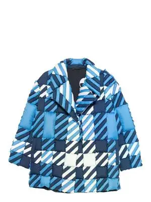 RAXXY Quilted Houndstooth Jacket - Blue