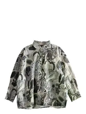 CASEY CASEY Manon Floral-print Cotton Shirt - Grey