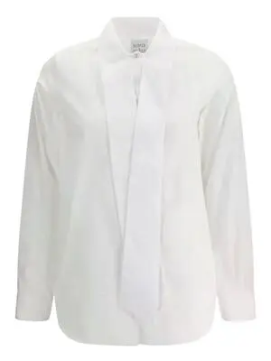 SARA ROKA Neck-tie Shirt - White