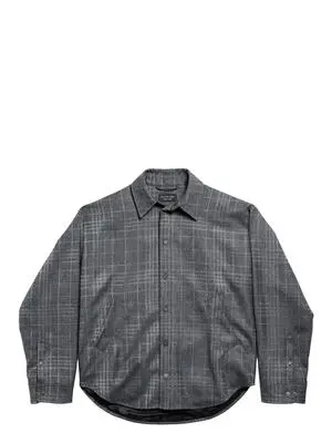 Balenciaga Garde-robe Tartan Overshirt - Grey & Silver