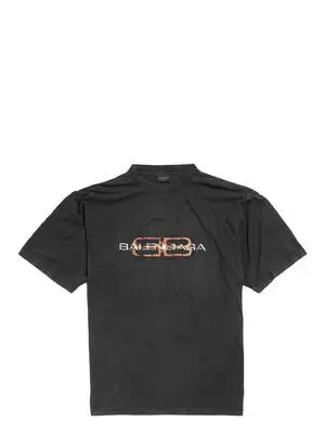 Balenciaga Bb Icon Stencil T-shirt Medium Fit - Black