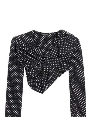 Balenciaga Tucked-in Polka Dot Blouse - Black