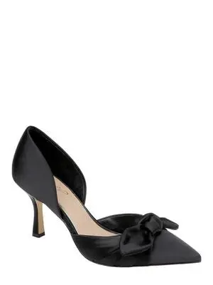 Badgley Mischka Emelia D'orsay Pointed Toe Pump - Black Satin