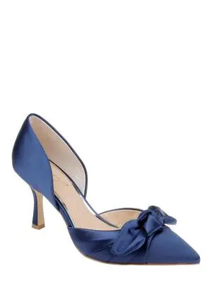 Badgley Mischka Emelia D'orsay Pointed Toe Pump - Navy Satin