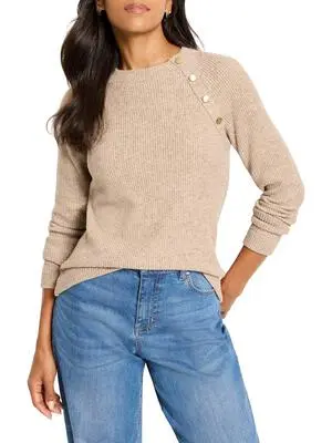 NIC+ZOE Thermal Knit Button Top - Walnut