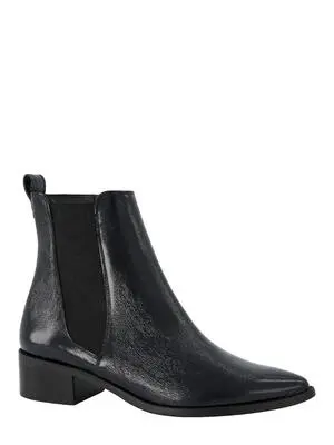 Paul Green Celina Pointed Toe Bootie Black Crinkled Patent