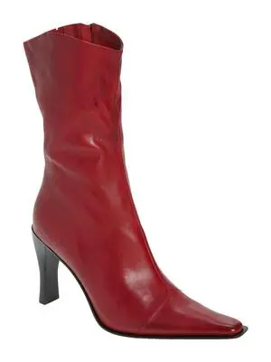 Jeffrey Campbell Be Bold Bootie Red Distressed