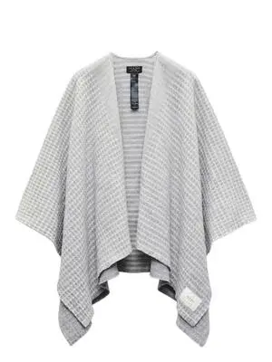 Rag & Bone Joni Recycled Wool Blend Waffle Poncho - Grey