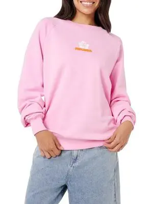 Rip Curl Logo Crewneck Sweatshirt - Pastel Pink