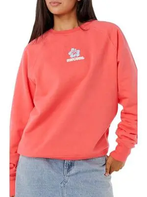 Rip Curl Logo Crewneck Sweatshirt Watermelon