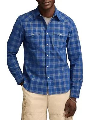 Lucky Brand Plaid Long Sleeve Corduroy Western Shirt - Blue Multi