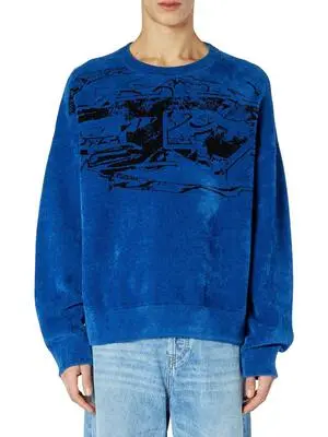 DIESEL® Graphic Jacquard Knit Relaxed Sweatshirt - Blue